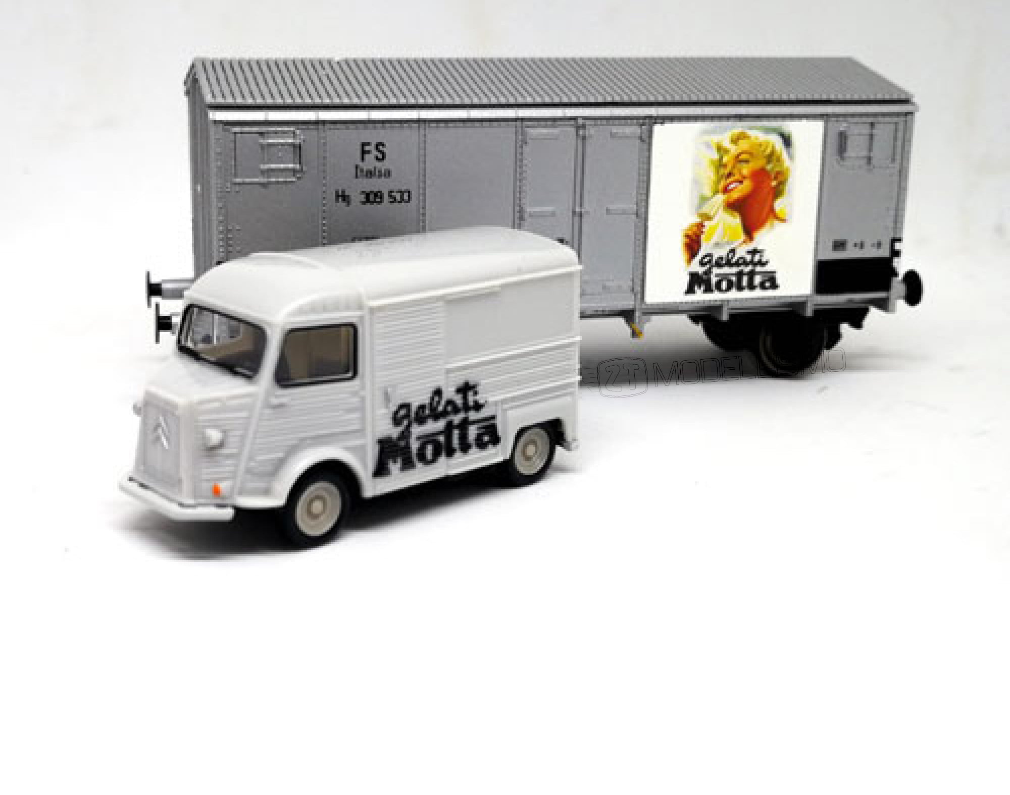 Blackstar BS00021 - Set "Motta" con carro Hg, FS + furgone Citroen - H0 ...